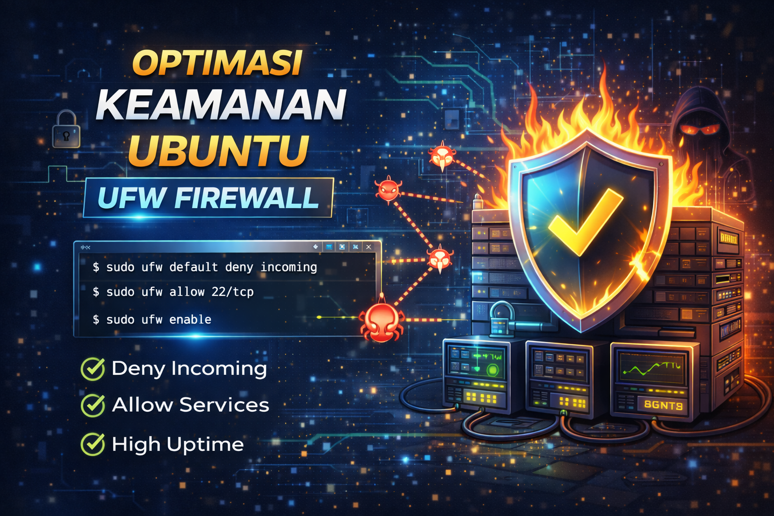 Cara Setup Firewall UFW di VPS Ubuntu — Blokir Port Berbahaya!